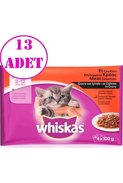 Whiskas Junior Yavru Kedi Konservesi 100 gr x 4 Adet x 13 Paket Whiskas Junior Yavru Kedi Konservesi 100 gr x 4 Adet x 13 Paket