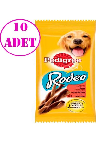 Pedigree Rodeo Biftekli Köpek Ödülü 70 gr 10 Adet