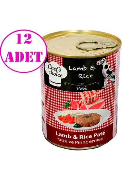 Chefs Choice Kuzulu Pirinçli Ezme Tahılsız Köpek Konserve Mama 400 gr 12 Adet Chefs Choice Kuzulu Pirinçli Ezme Tahılsız Köpek Konserve Mama 400 gr 12 Adet