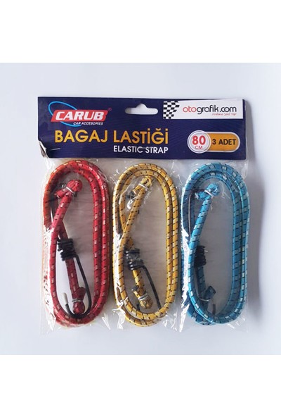 Carub Bagaj Lastiği 3'lü Paket 6 Kancalı