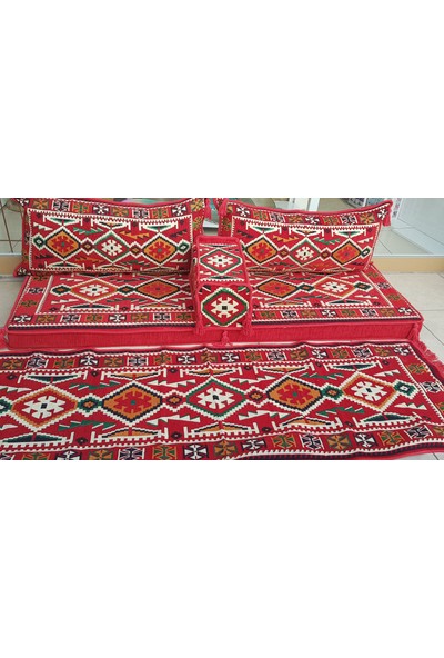 Coton Anadolu Desenli Şark Köşesi Minderi Kilim Takımı Sünger Dahil ( Dolu ) Coton Anadolu Desenli Şark Köşesi Minderi Kilim Takımı Sünger Dahil ( Dolu )