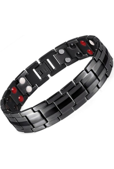 Chavin Siyah Metal Negatif Iyon Mıknatıs Erkek Bileklik EH40SY Chavin Siyah Metal Negatif Iyon Mıknatıs Erkek Bileklik EH40SY