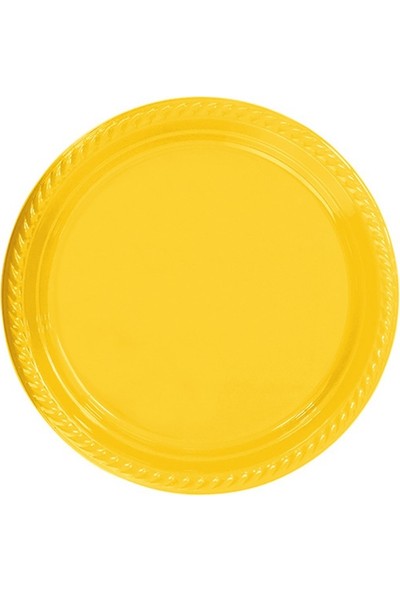 14 Süs Renkli Plastik Tabak Çap 22 cm 25 Adet Sarı 14 Süs Renkli Plastik Tabak Çap 22 cm 25 Adet Sarı