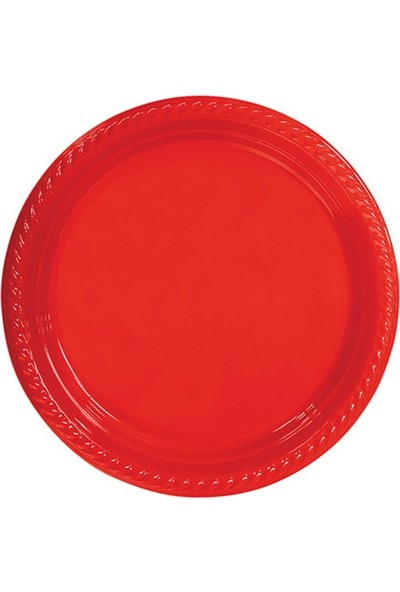 14 Süs Renkli Plastik Tabak Çap 22 cm 25 Adet Kırmızı 14 Süs Renkli Plastik Tabak Çap 22 cm 25 Adet Kırmızı