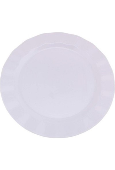 Kristal Lüks Sert Plastik Tabak 18 cm 6 Adet Beyaz