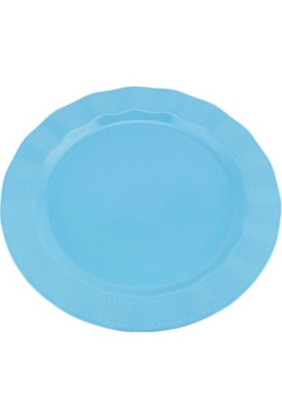 Kristal Lüks Sert Plastik Tabak Renkli 26 cm 6 Adet Mavi Kristal Lüks Sert Plastik Tabak Renkli 26 cm 6 Adet Mavi