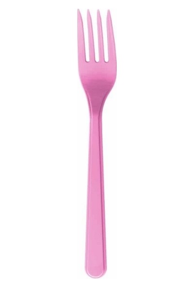 Kristal Lüks Plastik Çatal Renkli 25 Adet Pembe Kristal Lüks Plastik Çatal Renkli 25 Adet Pembe