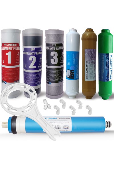 Iono 7 Aşamalı Mineral ve Alkali Filtreli Açık Kasa Filtre Seti Iono 7 Aşamalı Mineral ve Alkali Filtreli Açık Kasa Filtre Seti