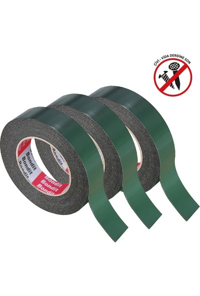 Bondit Çift Taraflı Eva Köpük Bant 20mm x 10mt.
