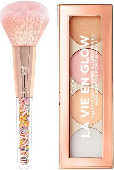 Loreal Paris Aydınlatıcı Paleti 02 Cool Glow+Lionesse Barbie Makyaj Fırçası 002 Loreal Paris Aydınlatıcı Paleti 02 Cool Glow+Lionesse Barbie Makyaj Fırçası 002