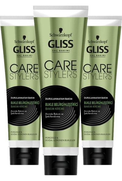 Gliss Bukle Belirginleştirici Durulanmayan Bakım Kremi 150 ml x3
