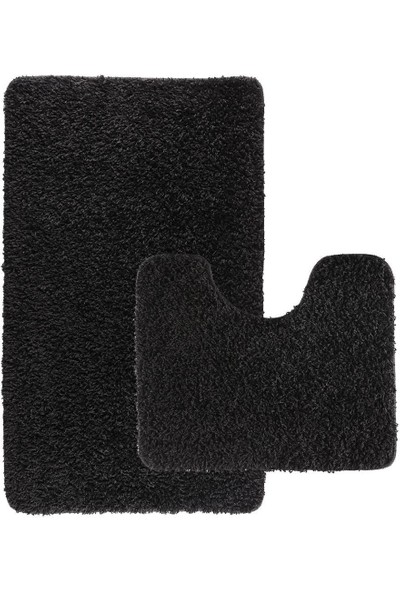 Eurobano Home – Shaggy Kaymaz Tabanlı 2’li Set Banyo Halısı Paspas Seti