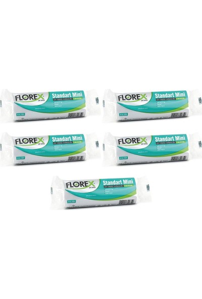 Florex Standart Mini Boy Çöp Torbası Beyaz 40 x 45 cm 40'lı x 5 Paket