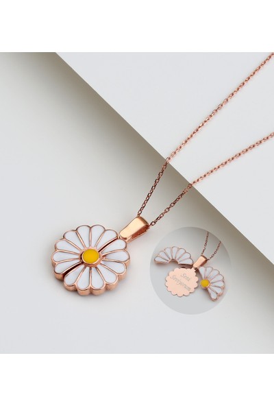 Gümüşistan 925 Ayar Gümüş Kişiye Özel Papatya Kolye