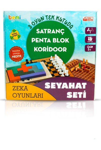 Bemi Lüks Ahşap Seyahat Seti 3 Oyun Bir Arada - Satranç Penta Blok Koridoor Çocuk ve Aile Kutu Oyunu Bemi Lüks Ahşap Seyahat Seti 3 Oyun Bir Arada - Satranç Penta Blok Koridoor Çocuk ve Aile Kutu Oyunu