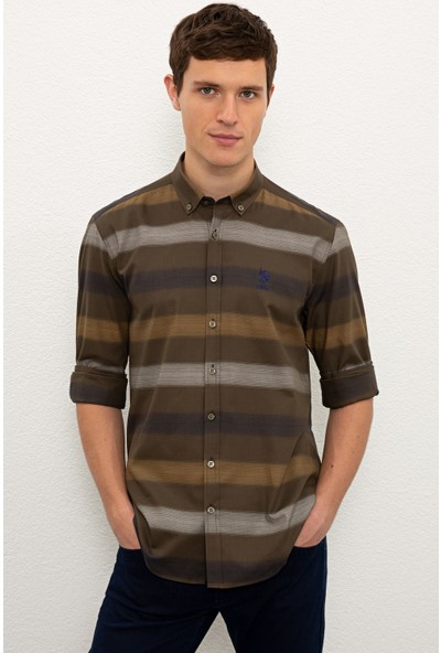 U.S. Polo Assn. Erkek Yeşil Gömlek Uzunkol 50226621-VR027