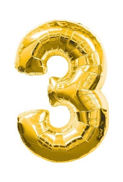 Particim Süs Evi 3 Rakam Folyo Balon Gold 40'' 100 cm Particim Süs Evi 3 Rakam Folyo Balon Gold 40'' 100 cm
