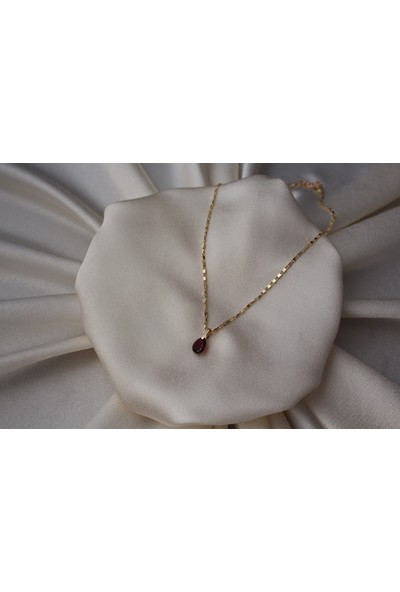 Wow Aksesuar Kadın Kırmızı Kristal Uçlu Kolye