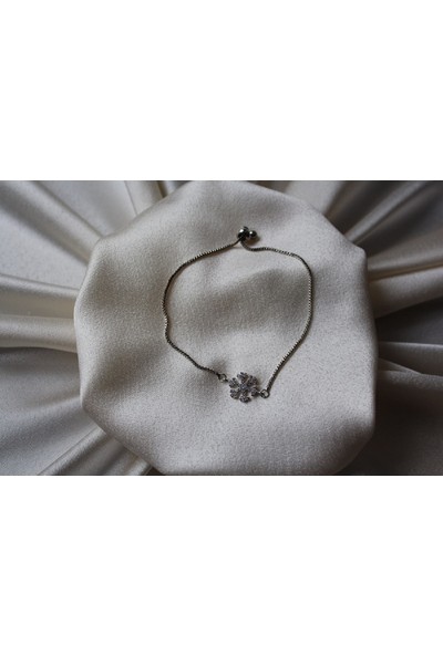 Wow Aksesuar Kadın Zirkon Taşlı Kar Tanesi Gri Bileklik