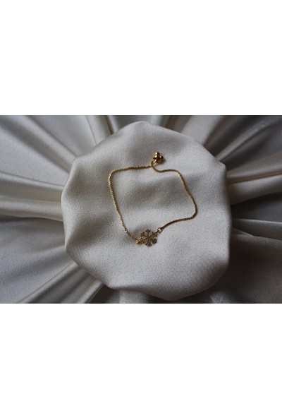 Wow Aksesuar Kadın Zirkon Taşlı Kar Tanesi Sarı Bileklik