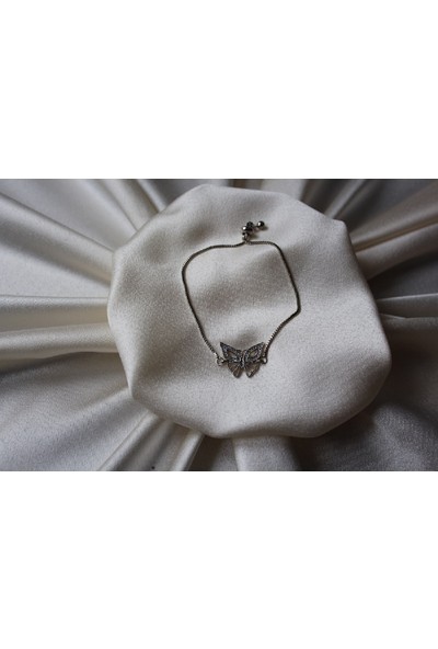 Wow Aksesuar Kadın Zirkon Taşlı Kelebek Gri Bileklik Wow Aksesuar Kadın Zirkon Taşlı Kelebek Gri Bileklik