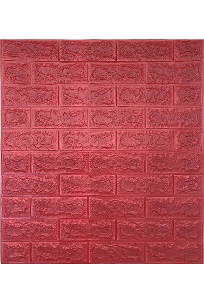 Renkli Duvarlar NW56 Kırmızı Tuğla Esnek Sünger Duvar Paneli 3D Duvar Kağıdı