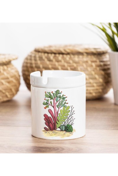 Katarsis Kaktüs Baskılı Seramik Küllük 4