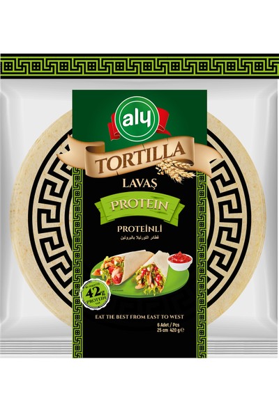Aly Proteinli Tortilla Lavaş 25 cm - 6'lı 420 gr Aly Proteinli Tortilla Lavaş 25 cm - 6'lı 420 gr