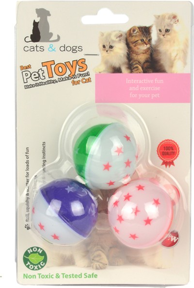Flip Kedi Oyun Topu Renkli Zilli 3'lü Flip Kedi Oyun Topu Renkli Zilli 3'lü