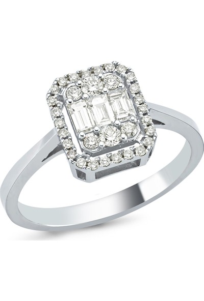 Pırlant 0.54 Karat Baget Pırlanta Yüzük