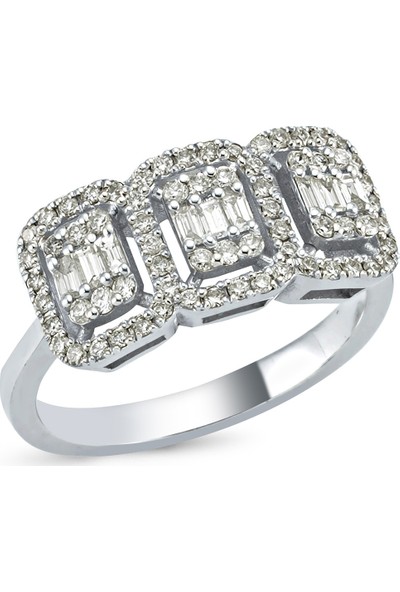 Pırlant 0.59 Karat Baget Pırlanta Yüzük