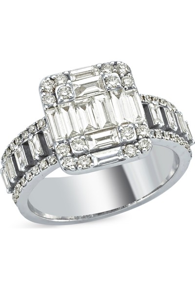 Pırlant 1.37 Karat Baget Pırlanta Yüzük