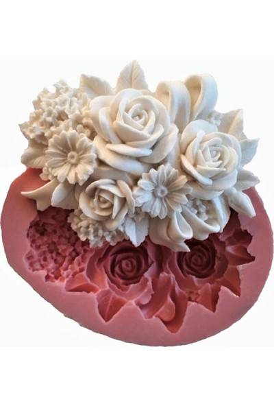 Mor Lalem Çiçek Demeti 11 cm Silikon Kalıp