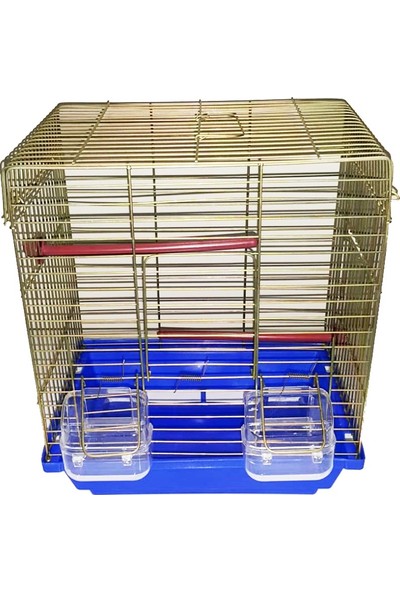 Şampiyon Kuş Kafesi 2 Yemlikli 2 Kapılı Kafes 22 x 30 x 35 cm