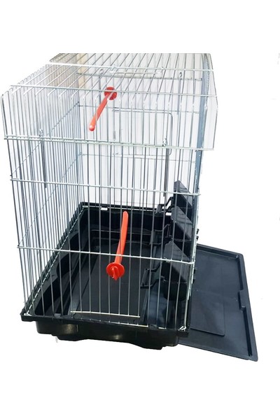 Şampiyon Çekmeceli Kuş Kafesi 3 Yemlikli 2 Kapılı 26 x 39 x 47 cm