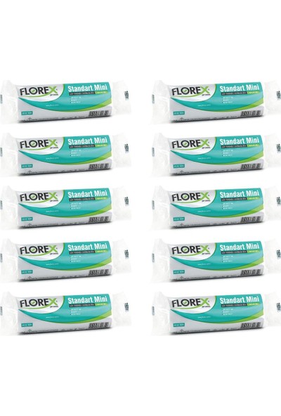 Florex Standart Mini Boy 40'lu Çöp Torbası Beyaz 40 x 45 cm 10 Paket