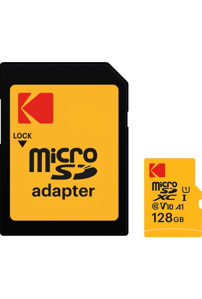 Kodak V10 A1 Premium Performans 128GB microSDXC-I UHS-I U1 Micro SD Kart + SD Adaptör Kodak V10 A1 Premium Performans 128GB microSDXC-I UHS-I U1 Micro SD Kart + SD Adaptör