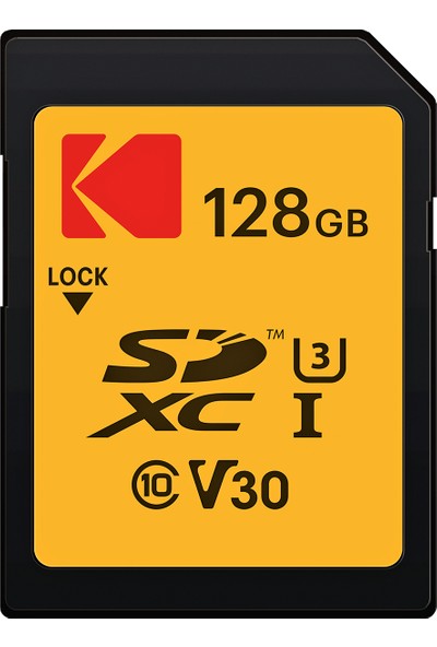 Kodak Ultra Performans 128GB Class 10 U3 SDXC-I SD Hafıza Kartı Kodak Ultra Performans 128GB Class 10 U3 SDXC-I SD Hafıza Kartı