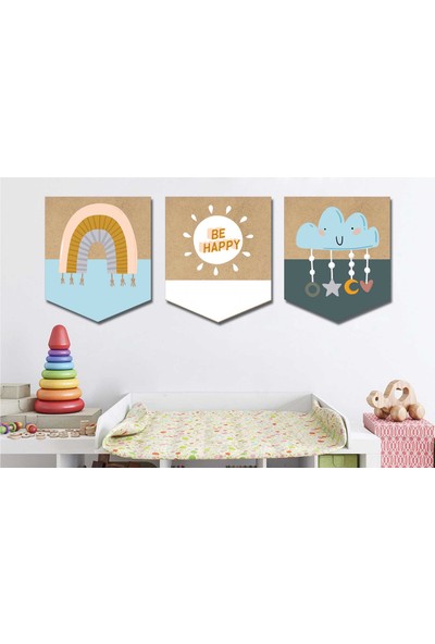 Wooden Iskandinav Tablo Ahşap Duvar Seti Wooden Iskandinav Tablo Ahşap Duvar Seti