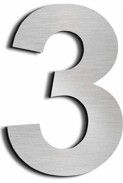 Se-Dizayn Kapı Numarası 20 cm No 3. Kendinden Yapışkanlı Paslanmaz Çelik Arial Yazı Tipi Se-Dizayn Kapı Numarası 20 cm No 3. Kendinden Yapışkanlı Paslanmaz Çelik Arial Yazı Tipi