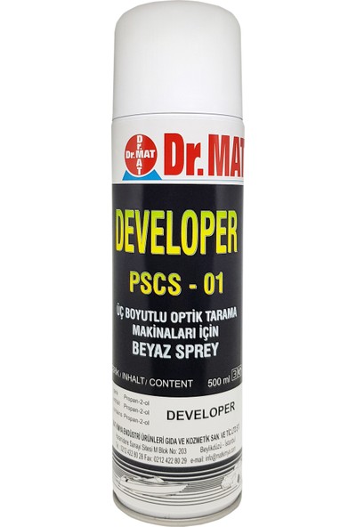 Dr.mat Optik Tarama Makinaları Için Beyaz Sprey Pcsc - 01 500 ml Dr.mat Optik Tarama Makinaları Için Beyaz Sprey Pcsc - 01 500 ml