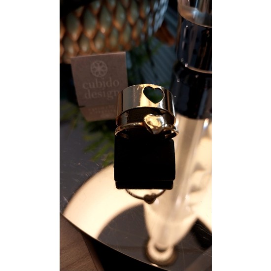 Cubido Design Kadın Gold Ikili Kalpli Ayarlanabilir Çift Fiyatı