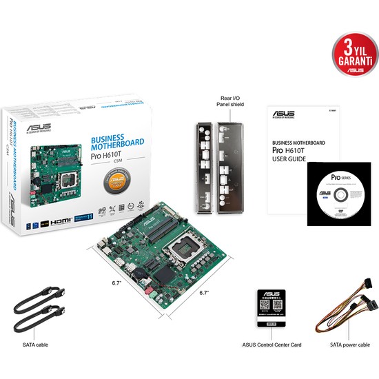 ASUS PRO H610T-CSM Intel H610 DDR5 5600 LGA1700 Mini ITX - Fiyatı