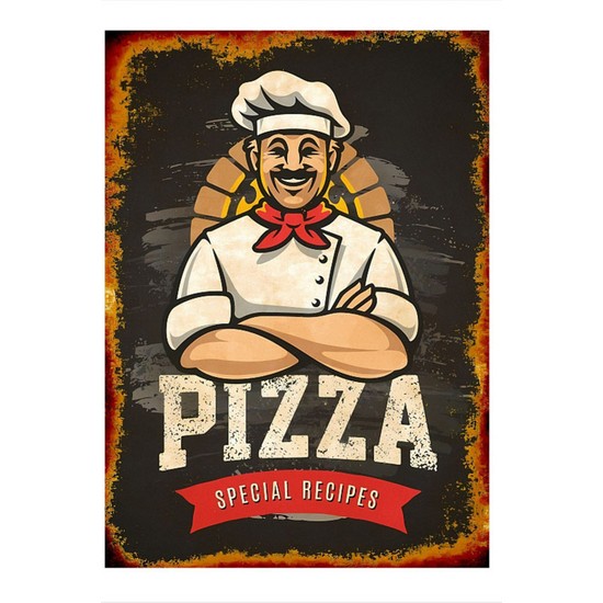 Tablomega Özel Pizza Tarifi Hediyelik Ahşap Tablo 35CM X50CM Fiyatı
