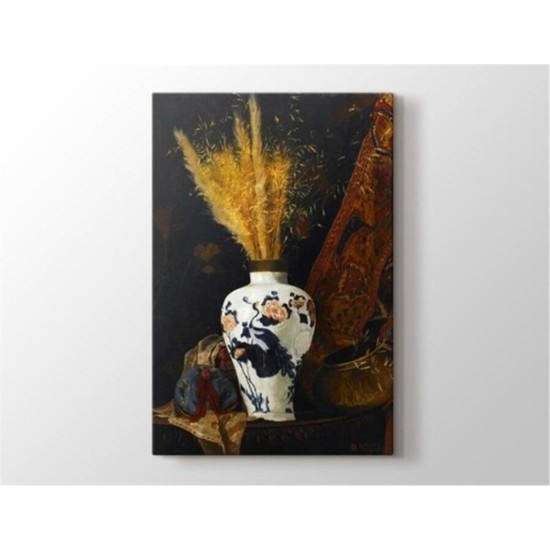 Osman Hamdi Bey - Beyaz Vazoda Çiçekler Tablo 40 x 60 cm Fiyatı