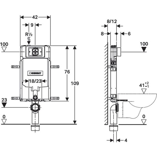 Geberit Gömme Rezervuar Alpha 8cm Kombifix 110.174.00.1 + Fiyatı