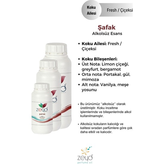 Zeyd Şafak Litrelik Parfüm Esansı - 250 ml Fiyatı
