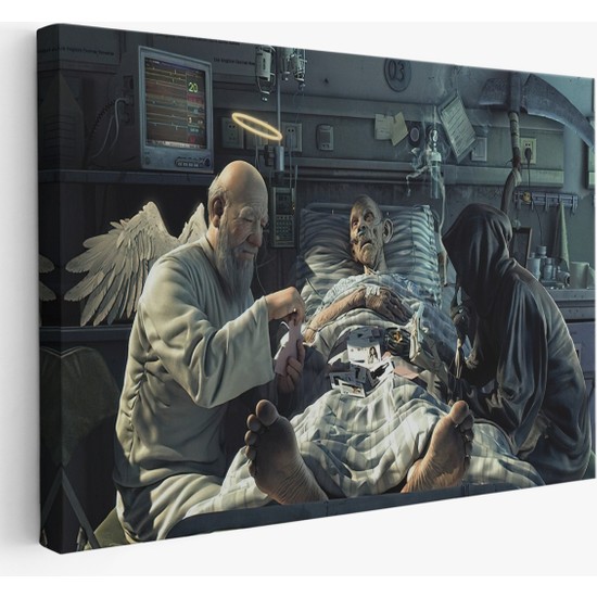 Azrail ve Melek Kumar Oynuyor Kanvas Tablo, Ölüm Meleği Fiyatı