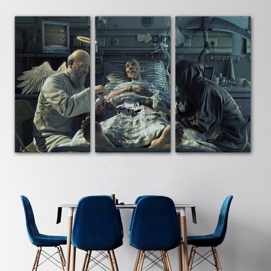 Azrail ve Melek Kumar Oynuyor Kanvas Tablo, Ölüm Meleği Fiyatı