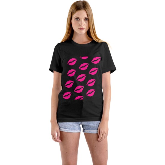 İwie Siyah Oversize Bisiklet Yaka Örme Baskılı Tişört Fiyatı